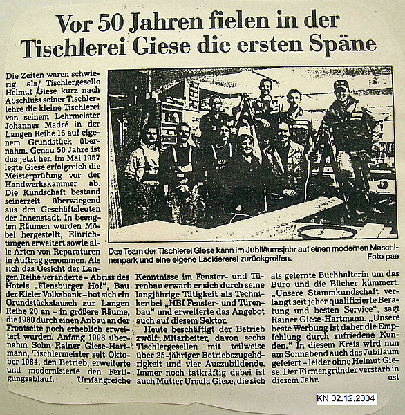 Geschichte – Tischlerei Giese